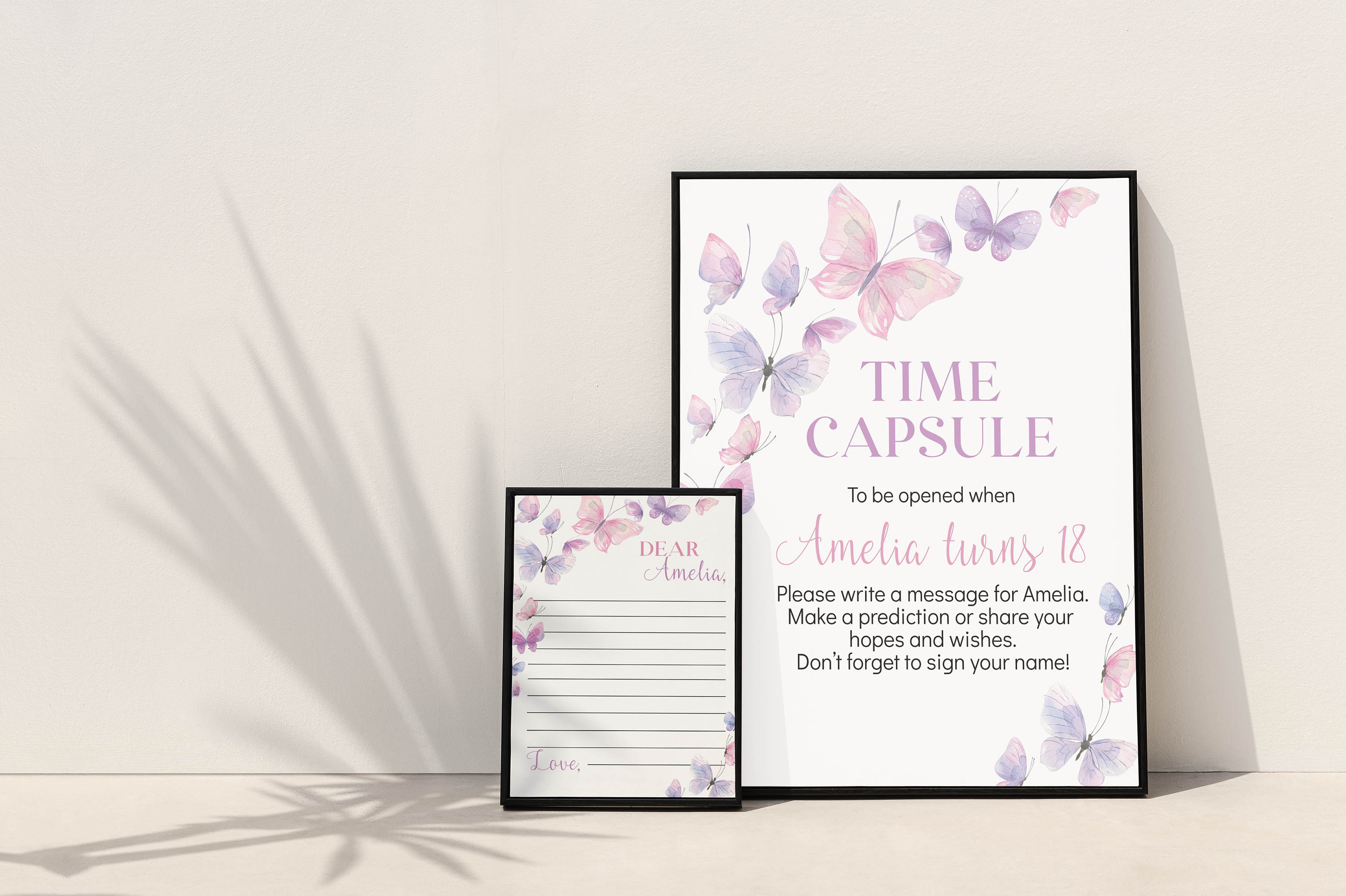EDITABLE Butterfly Time Capsule Template Butterfly First - Etsy