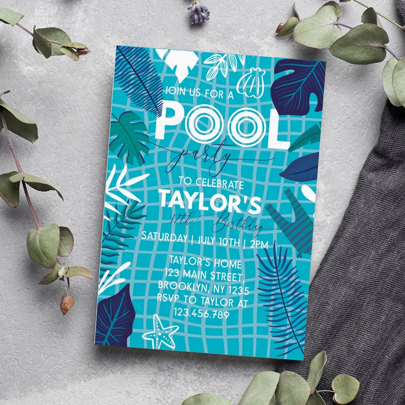 Editable Pool Party Invitation Pool Party Birthday - Etsy