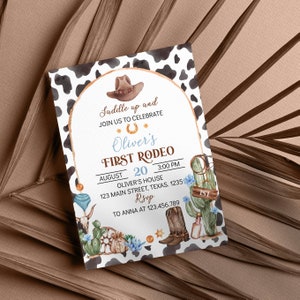 EDITABLE My First Rodeo Birthday Invitation, Wild West Birthday ...