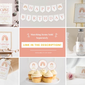 EDITABLE Boho Birthday Party Favor Box Label, Boho Rainbow Birthday ...