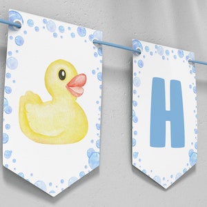 Editable Rubber Duck Birthday Banner, Rubber Duckie Banner, Yellow Duck ...