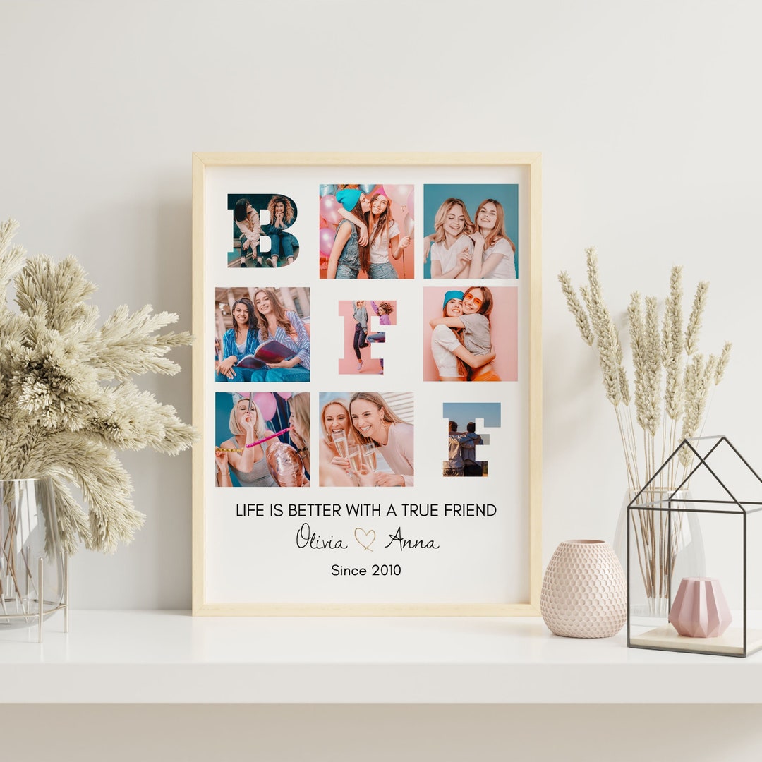 Editable Friend Photo Collage, Best Friend Birthday Gift, Friendship's ...