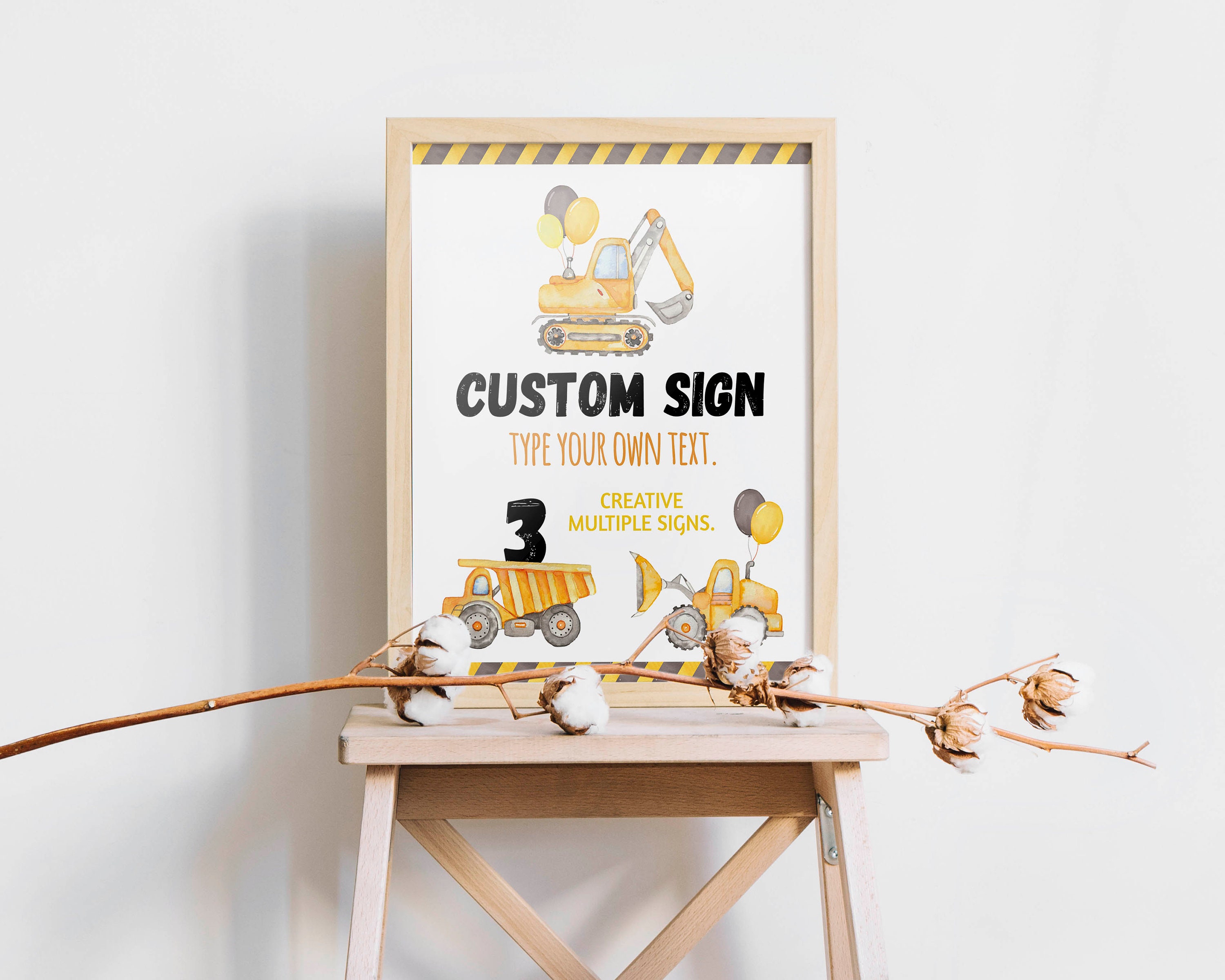 Construction Custom Sign Construction Party Sign | Etsy