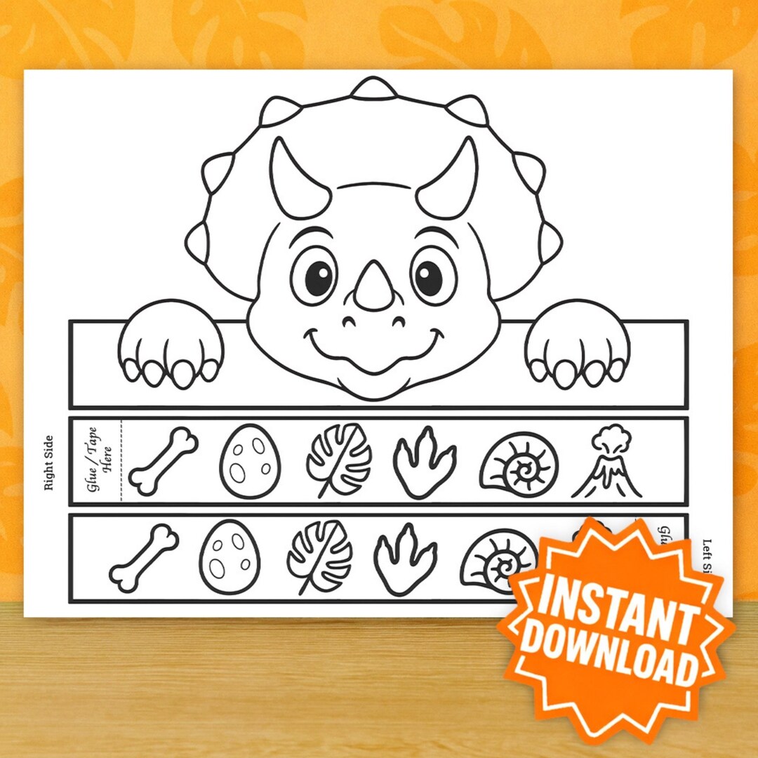 Printable Dinosaur Birthday Crown | Instant Download DIY Party Hat for ...
