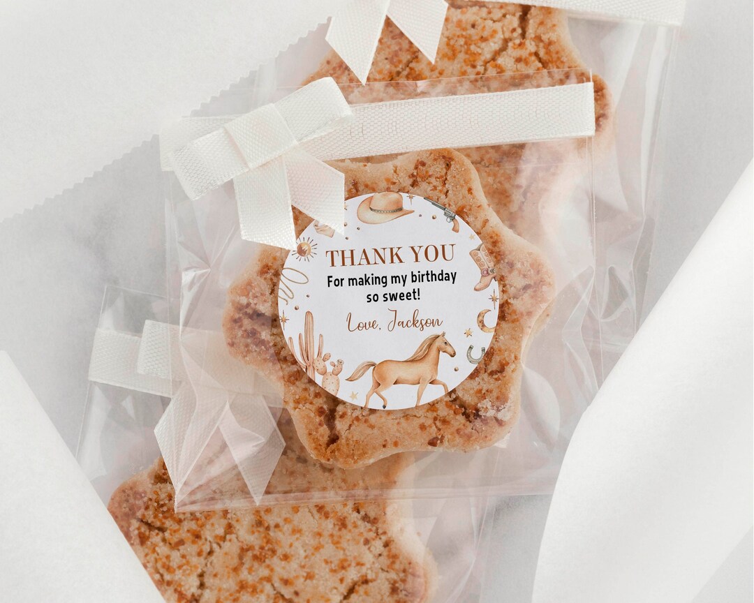 EDITABLE Cowboy First Birthday Thank You Tag, My First Rodeo Birthday ...