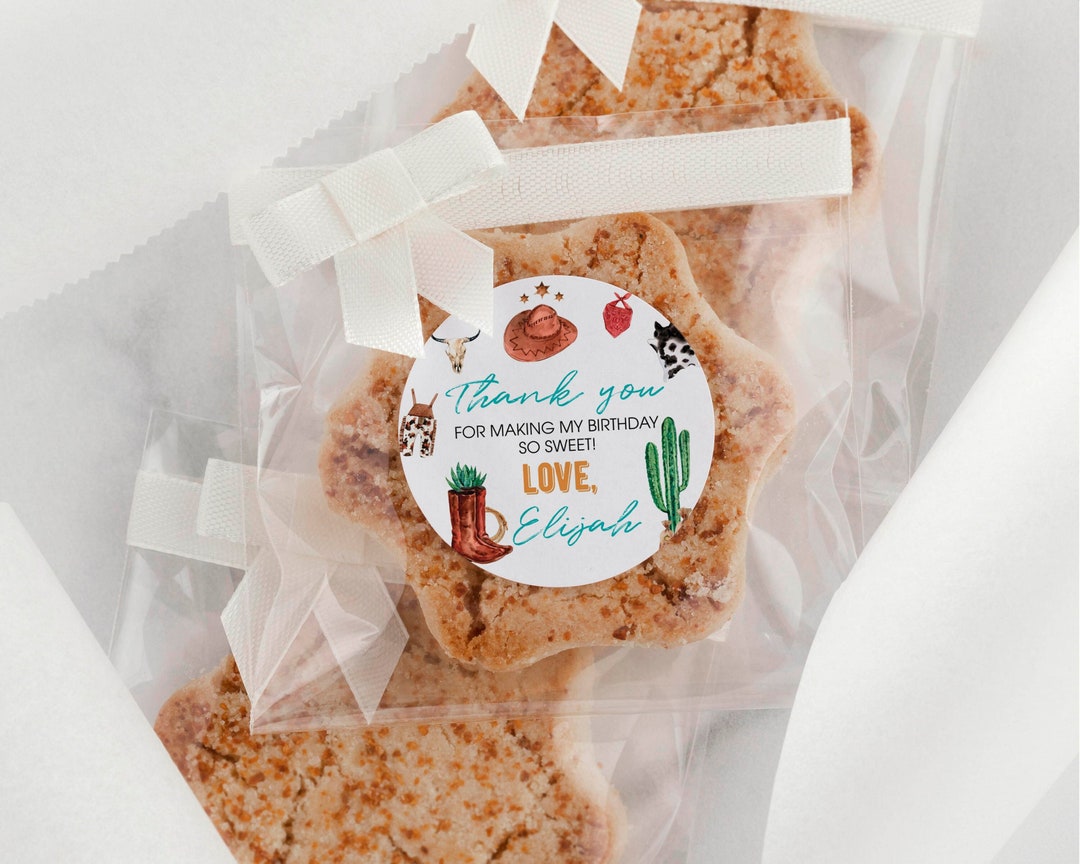 EDITABLE Cowboy First Birthday Thank You Tag, My First Rodeo Birthday ...