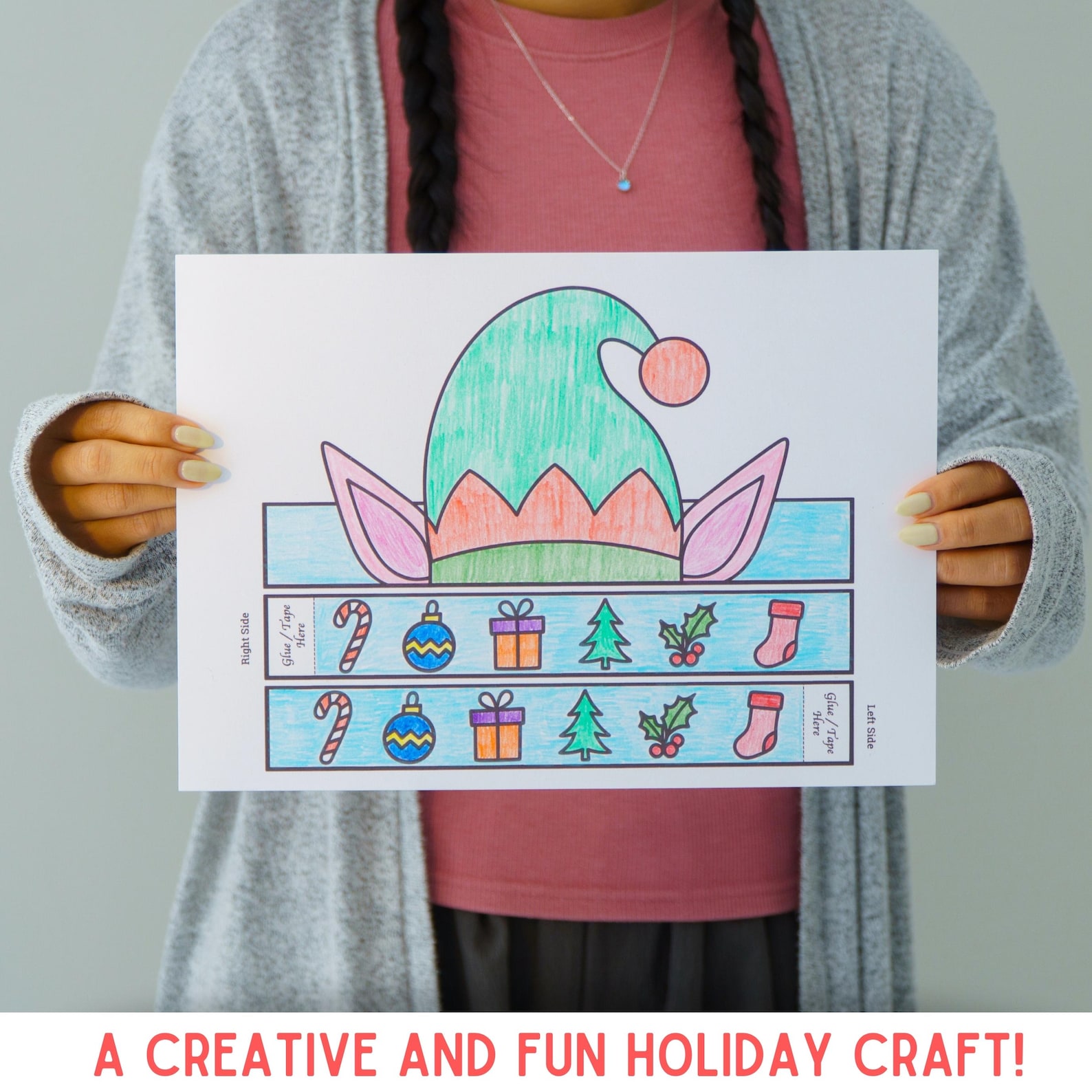 Printable Elf Hat Craft | DIY Christmas Activity | Instant Download ...