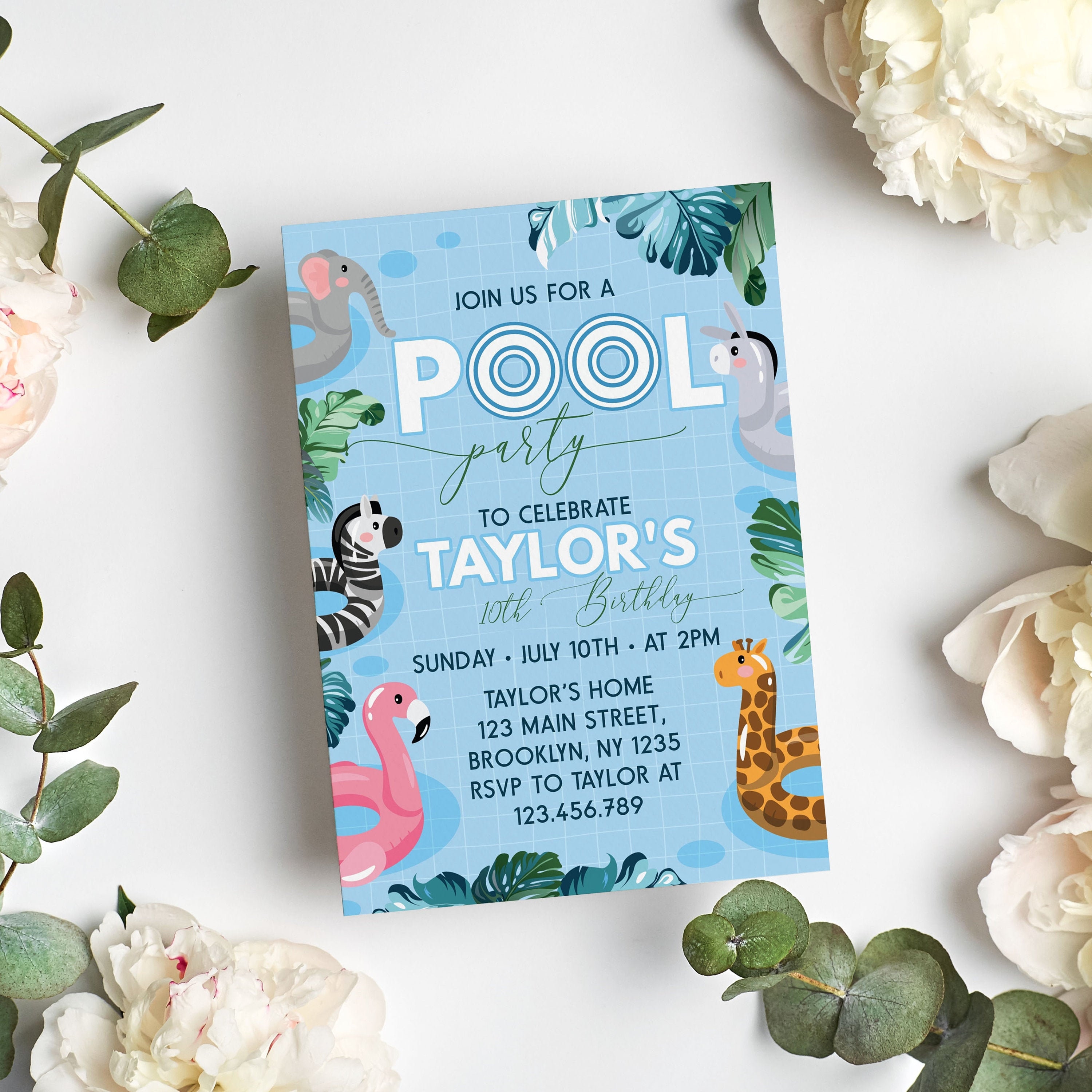 Fonts For Pool Party Invitation