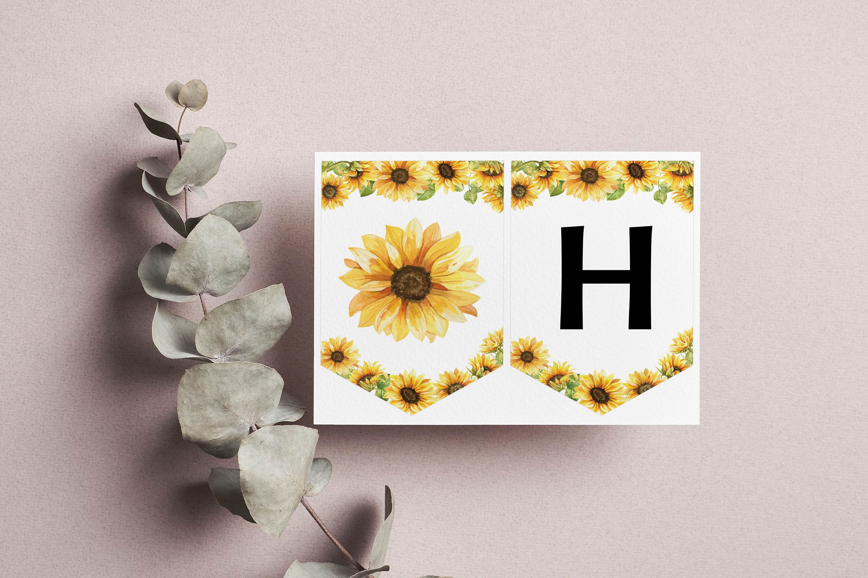 Editable Sunflower 1st Birthday Banner, Sunflower Happy Birthday Banner ...