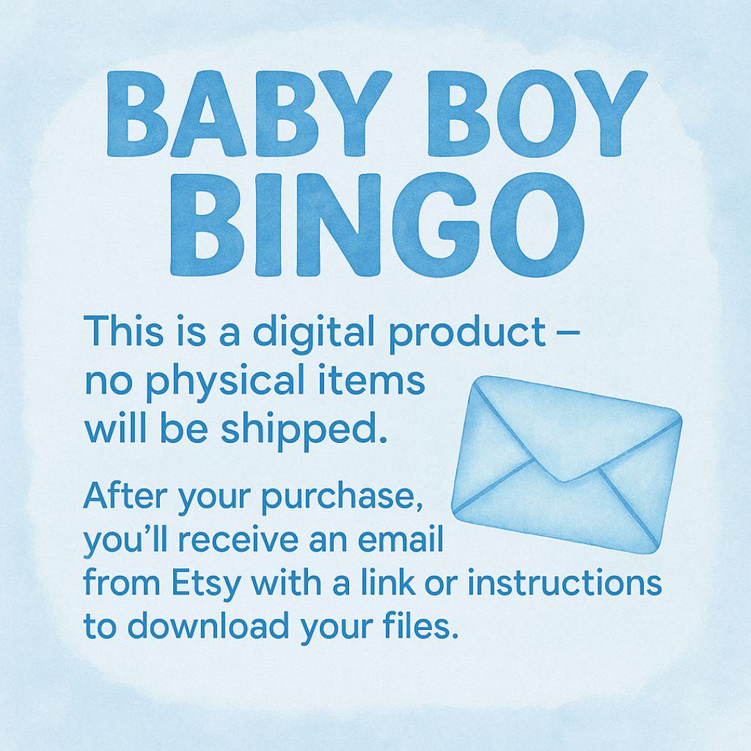 Boy Baby Shower Bingo Cards, Baby Boy Shower Bingo Game, Fun Baby ...
