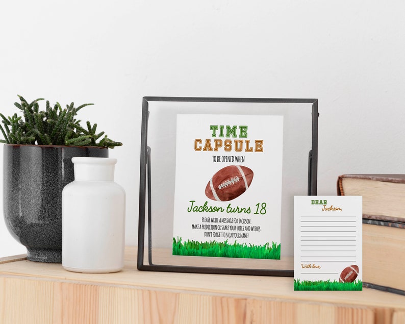 EDITABLE Football Birthday Time Capsule Template Sports - Etsy