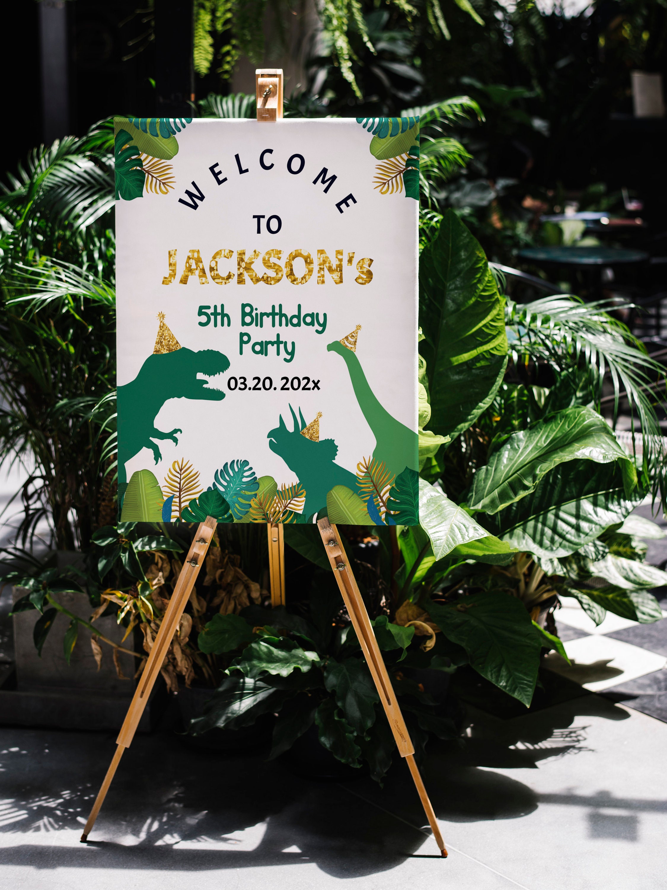 EDITABLE Dinosaur Welcome Sign Dinosaur Birthday Sign for - Etsy