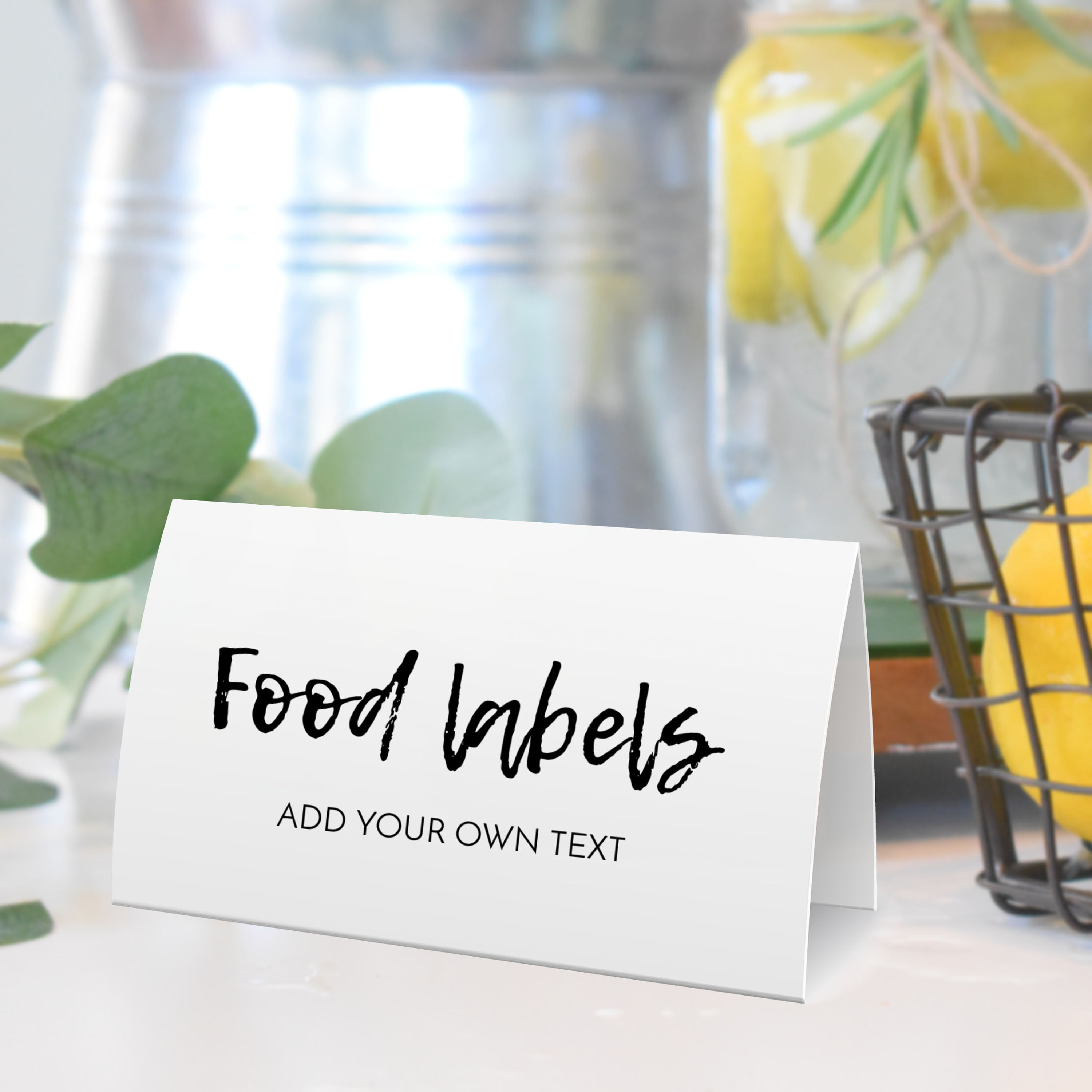 EDITABLE Minimal Food Tent Card, Modern Food Name Card, Simple Food ...