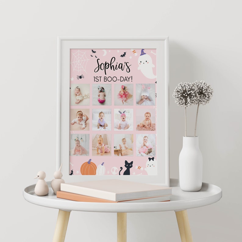 Editable Spooky One First Year Photo Collage Halloween 12 - Etsy