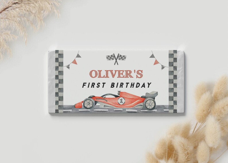 EDITABLE Race Car Birthday Boy Chocolate Wrapper Boy 1st - Etsy