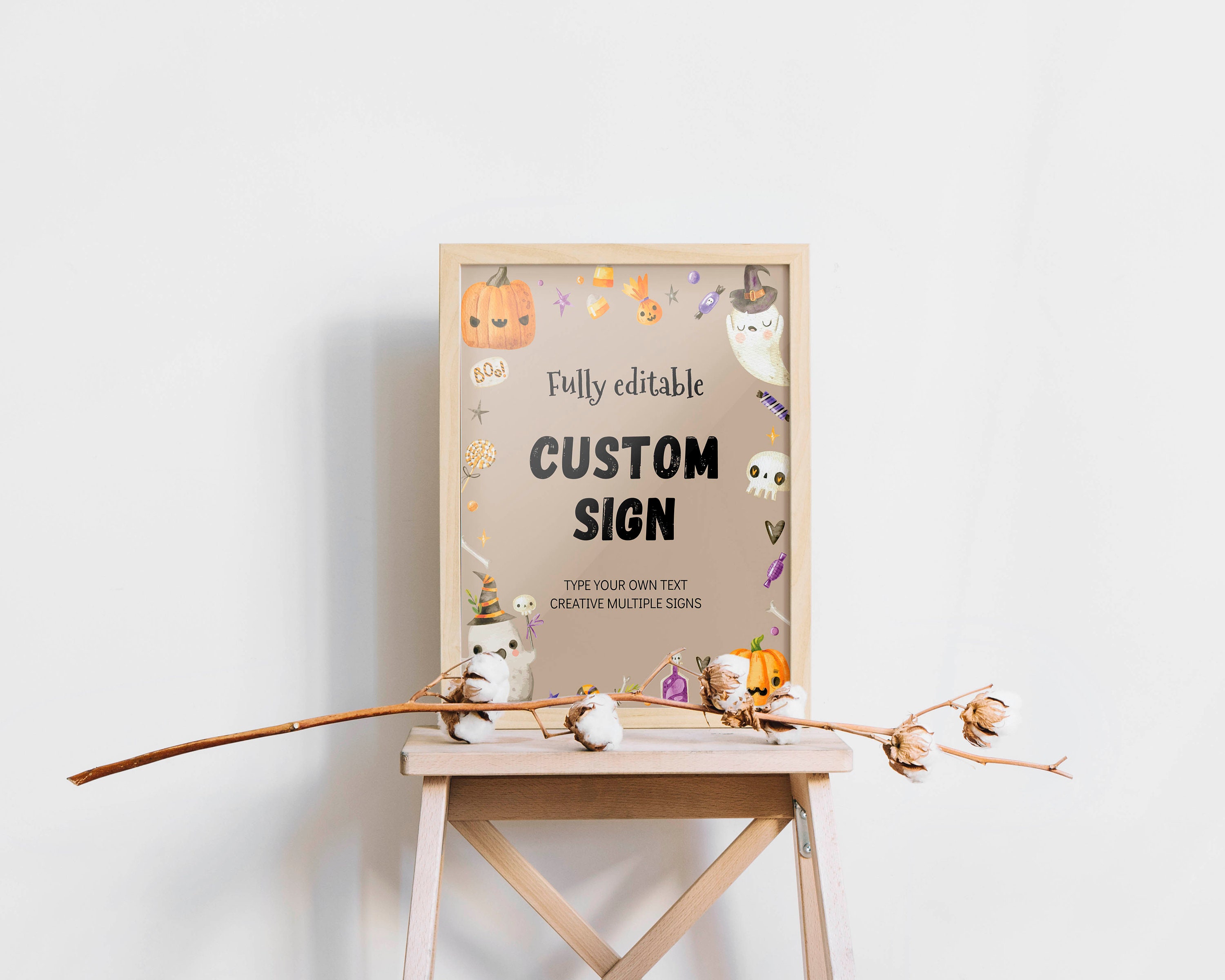 EDITABLE Spooky One Birthday Party Sign Halloween 1st - Etsy