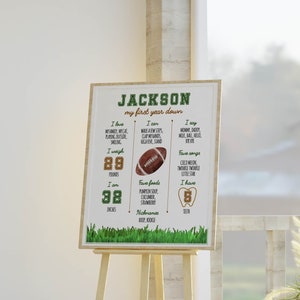 EDITABLE Football Milestone Board, Football 1st Birthday Milestone ...