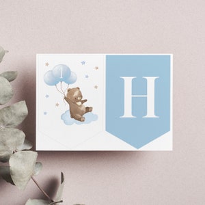 Editable Bear Birthday Banner, Teddy Bear Happy Birthday Banner, Beary ...