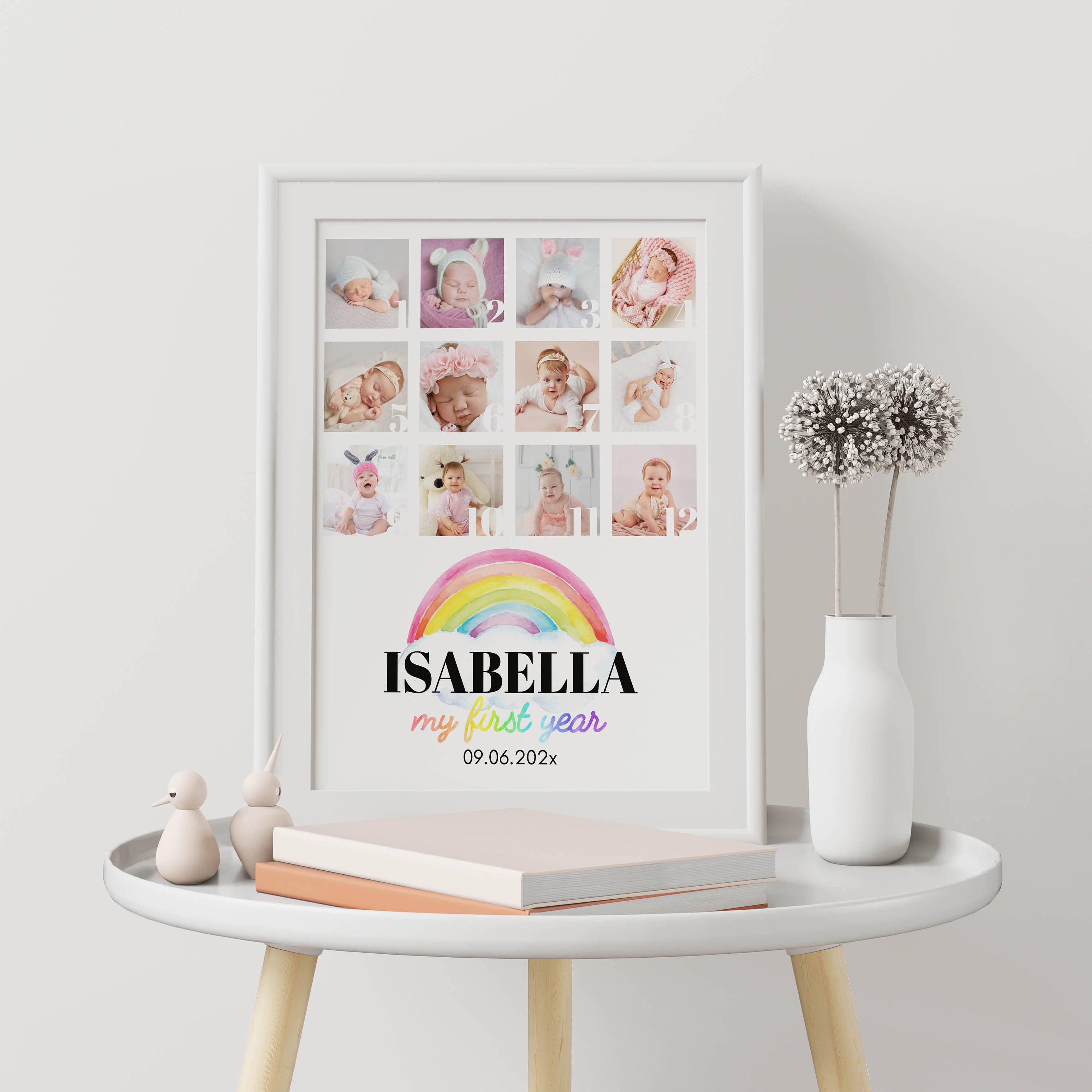 Editable First Year Photo Collage 12 Month Photo Print - Etsy