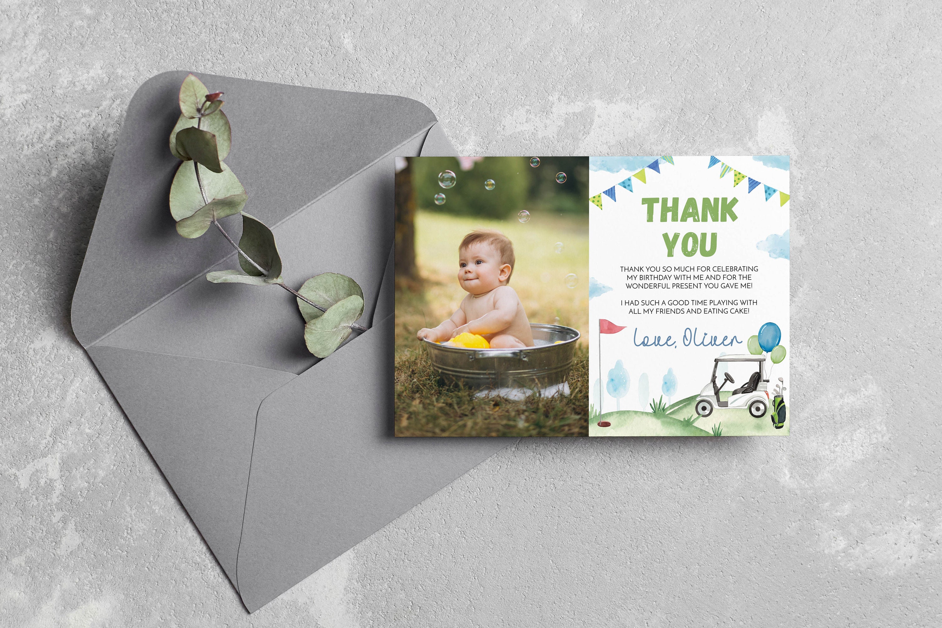 EDITABLE Golf Thank You Card Golf Birthday Party Picture - Etsy