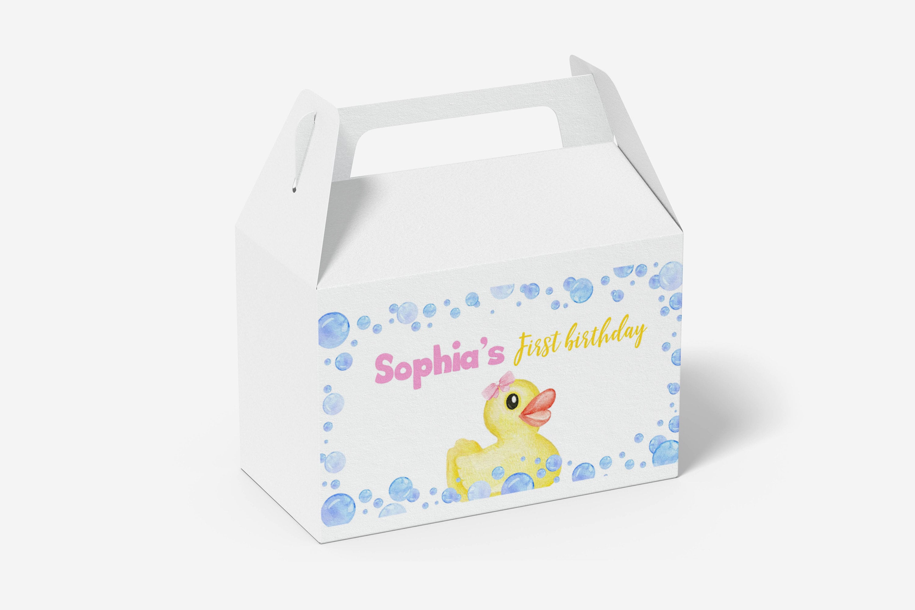 EDITABLE Rubber Duckie Gable Gift Box Label Yellow Duck - Etsy
