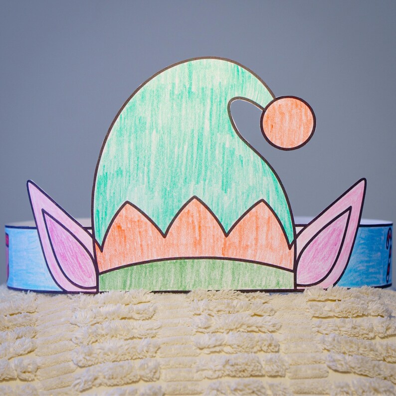 Printable Elf Hat Craft | DIY Christmas Activity | Instant Download ...