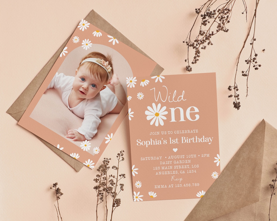 Editable Daisy Birthday Party Invitation Daisy First Birthday - Etsy