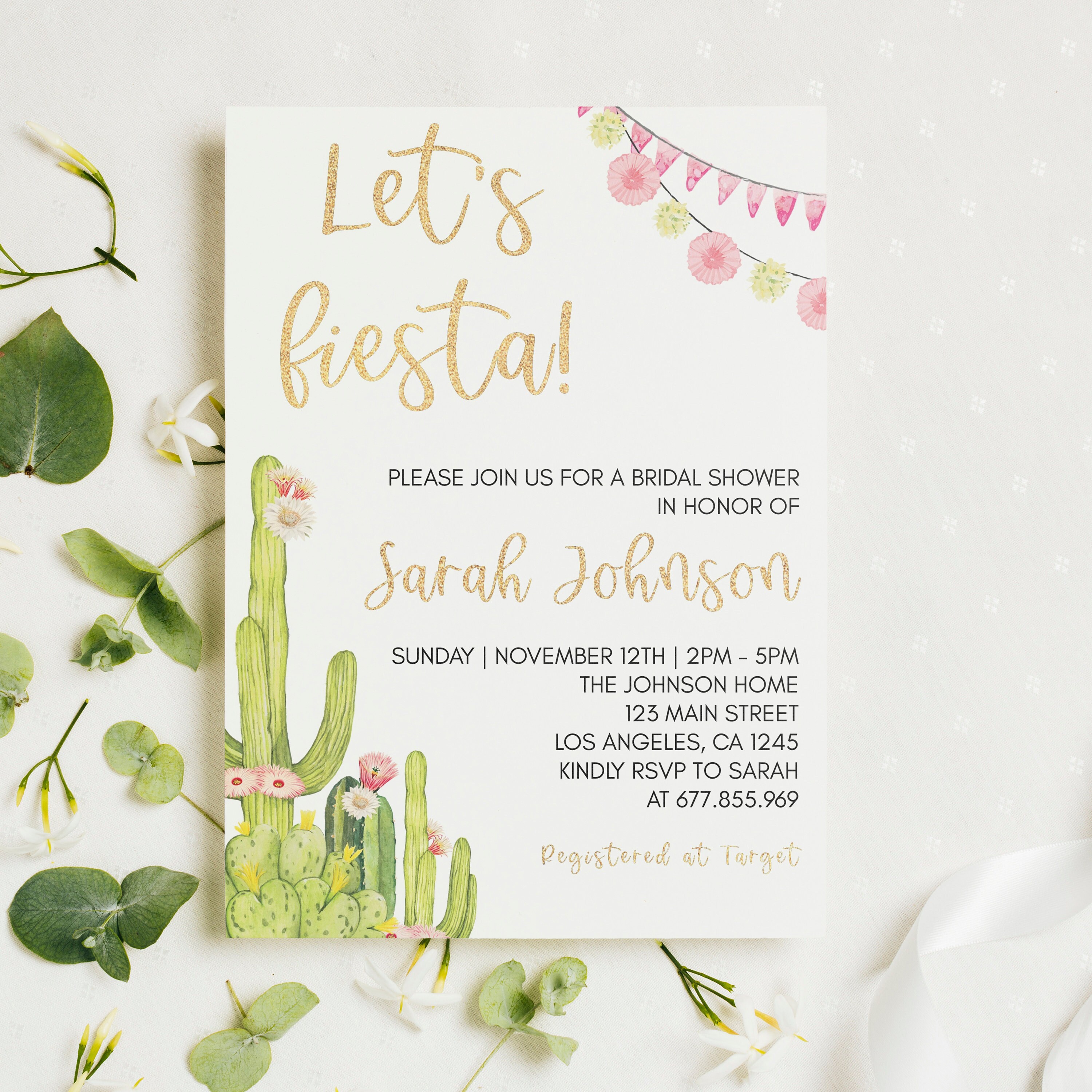 EDITABLE Fiesta Bridal Shower Invitation Let's Fiesta | Etsy