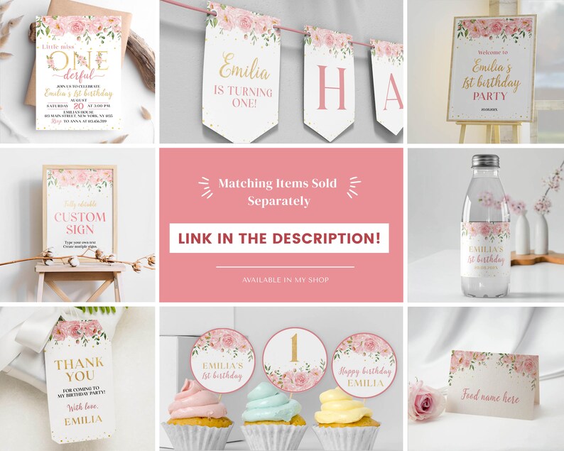 EDITABLE Miss Onederful Birthday Girl Gable Gift Box Label, Blush Pink ...
