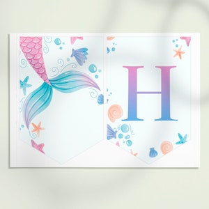 Editable Mermaid Banner, Mermaid Birthday Banner, Mermaid Party ...