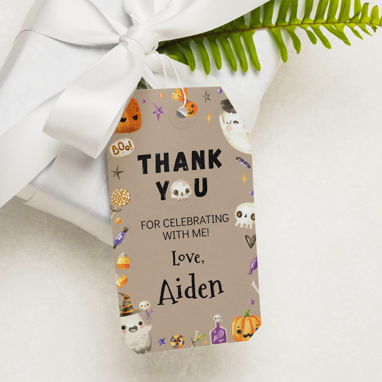 EDITABLE Spooky One Birthday Thank You Tag Halloween 1st - Etsy