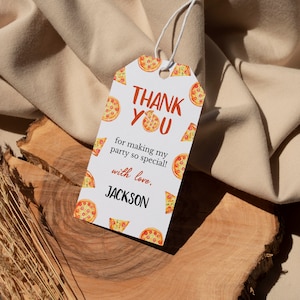 EDITABLE Pizza Birthday Thank You Tags, Pizza Birthday Favor Tags ...