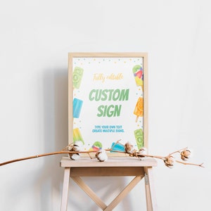 EDITABLE Summer Birthday Party Sign, Popsicle Custom Sign, Boy Birthday ...