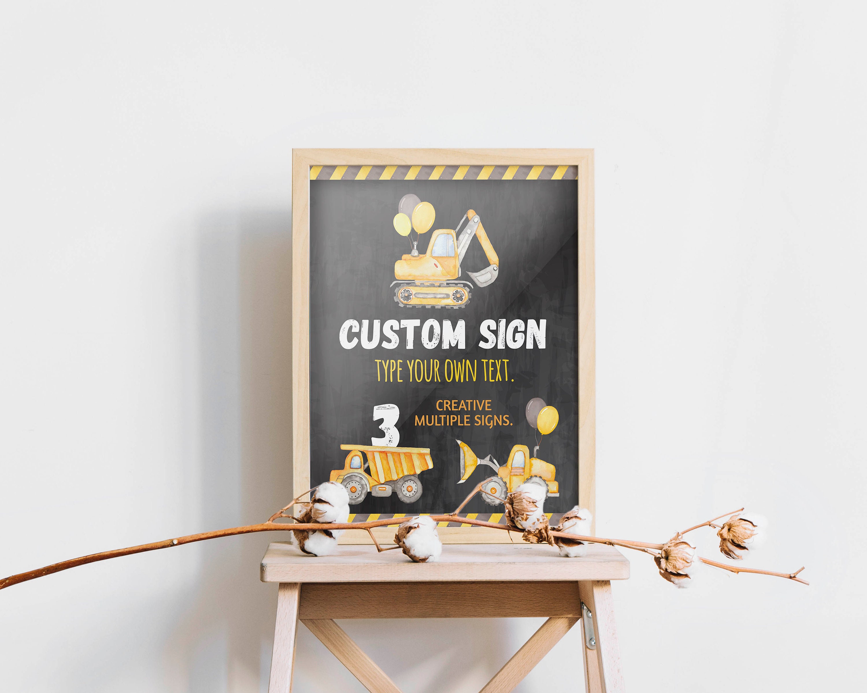 Construction Custom Sign Construction Party Sign | Etsy