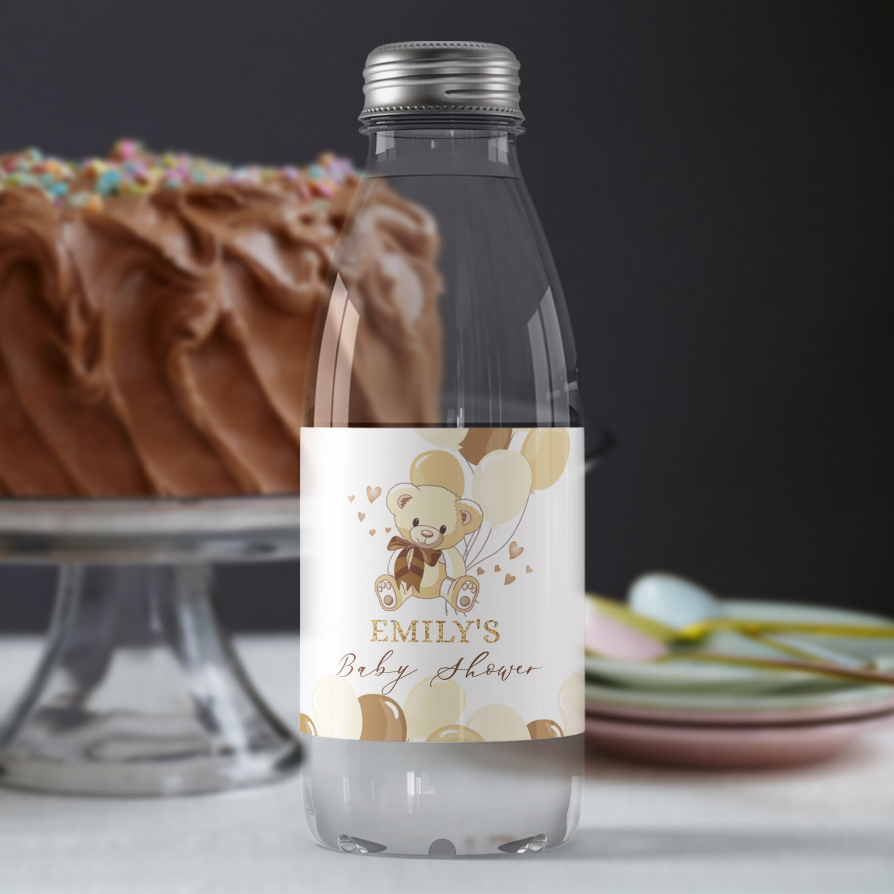EDITABLE Teddy Bear Baby Shower Water Bottle Labels Cute Bear - Etsy