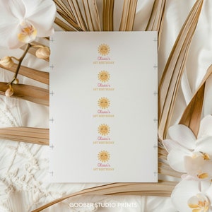 EDITABLE Sunshine Birthday Water Bottle Label, Girl Birthday Bottle ...