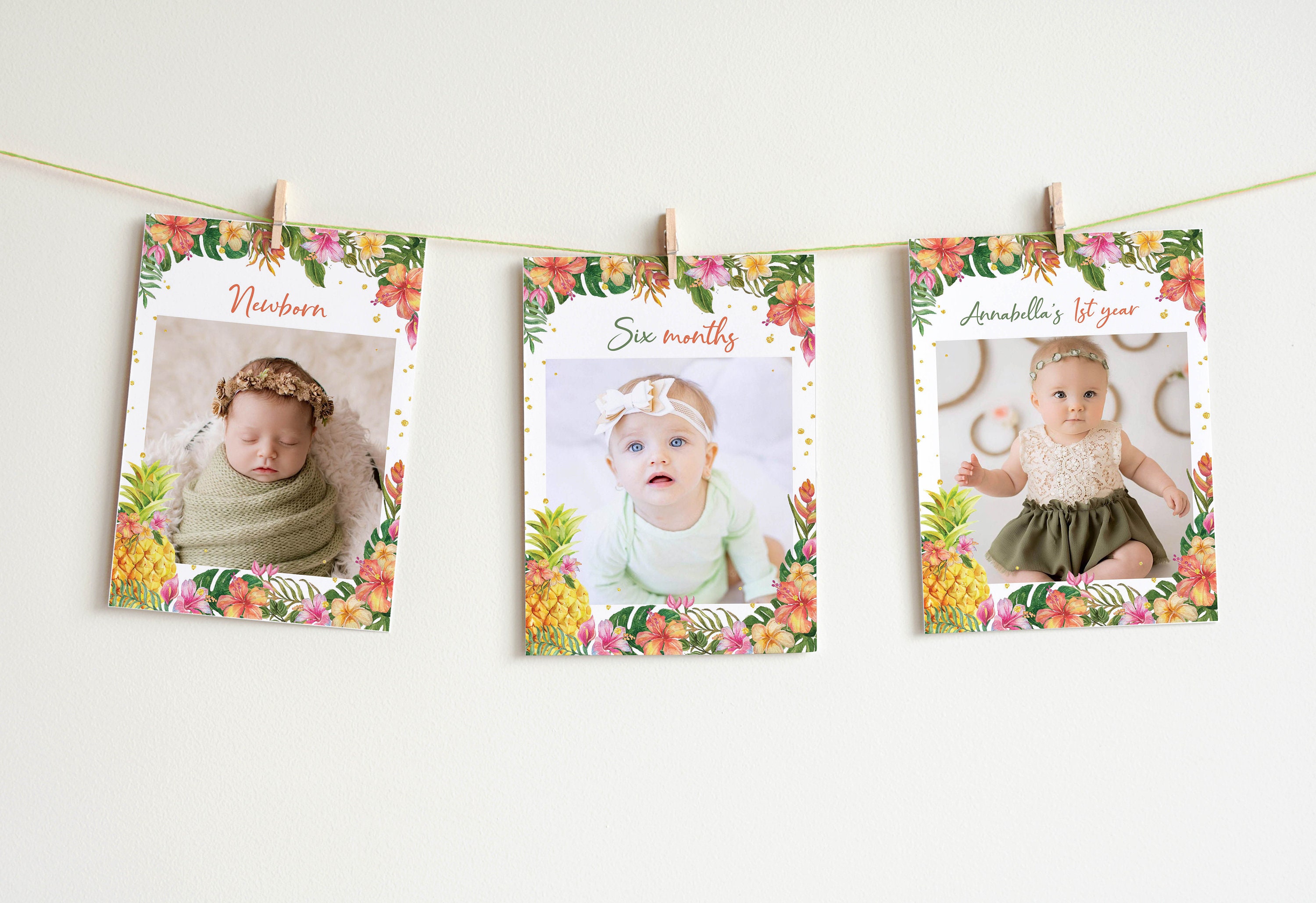 Editable Luau First Birthday Photo Banner Girl 1st Birthday - Etsy