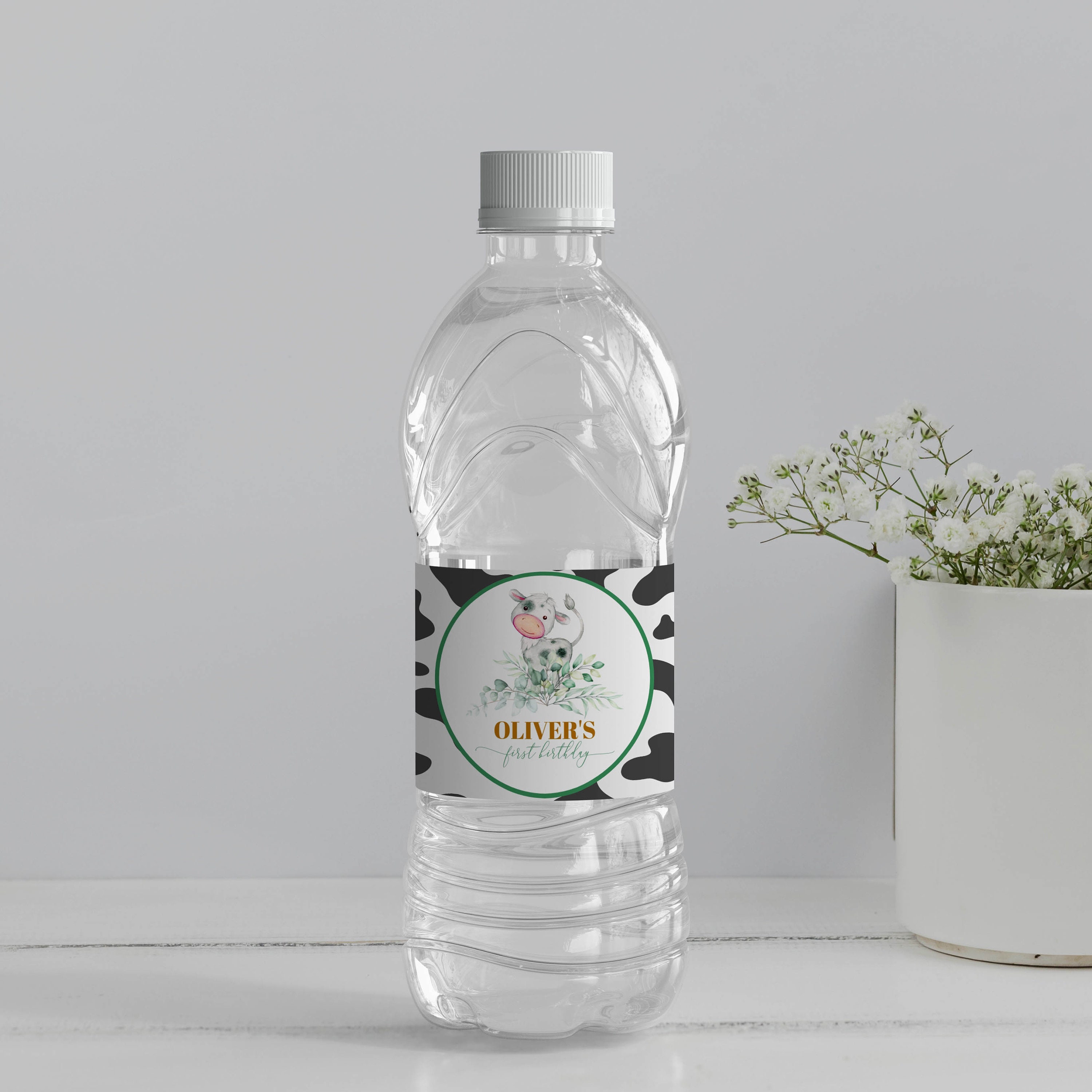 Cow Birthday Water Bottle Labels Moo Cow Bottle Labels Holy | Etsy