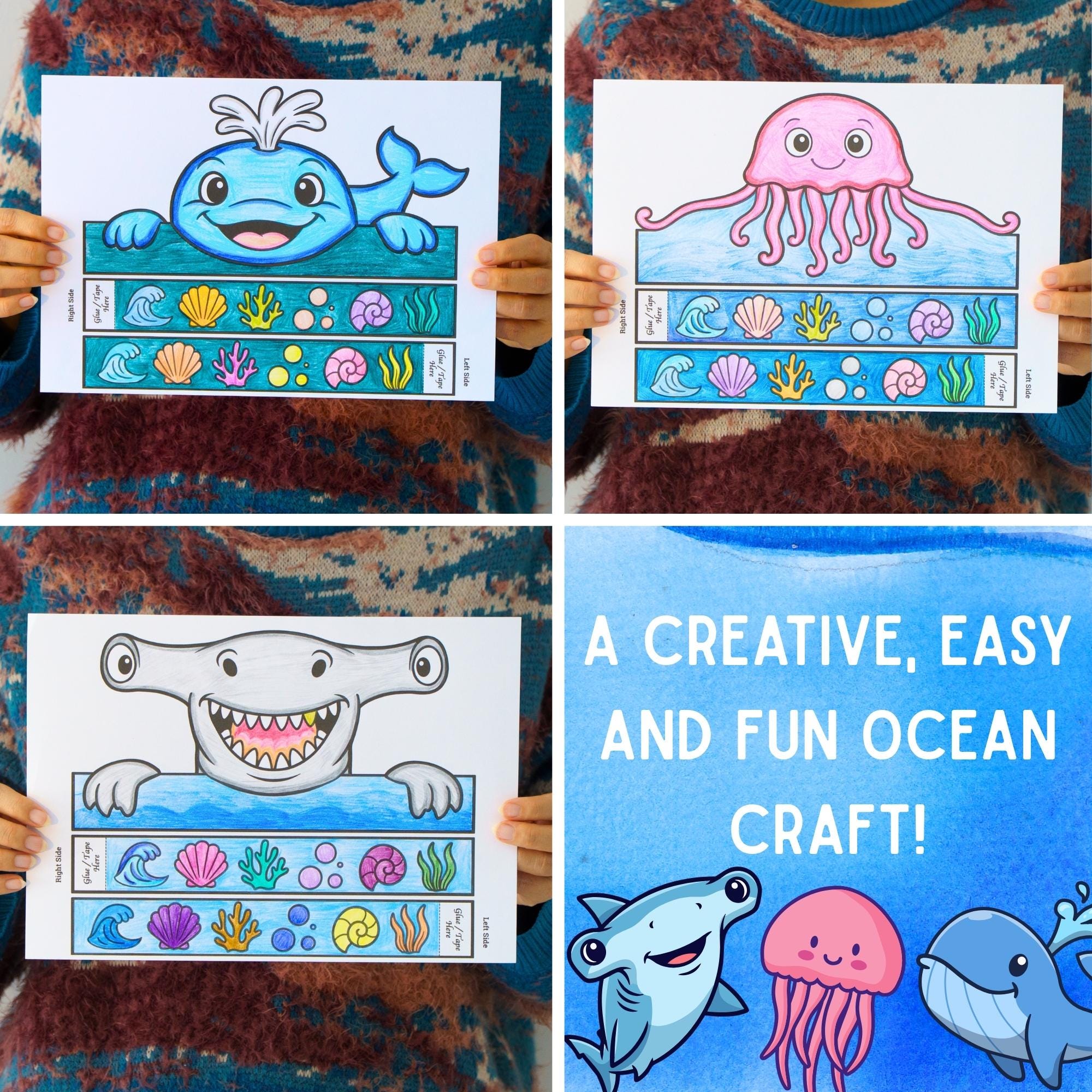 3 Ocean Party Hats Pack | Under the Sea Birthday Party Activity | Ocean ...