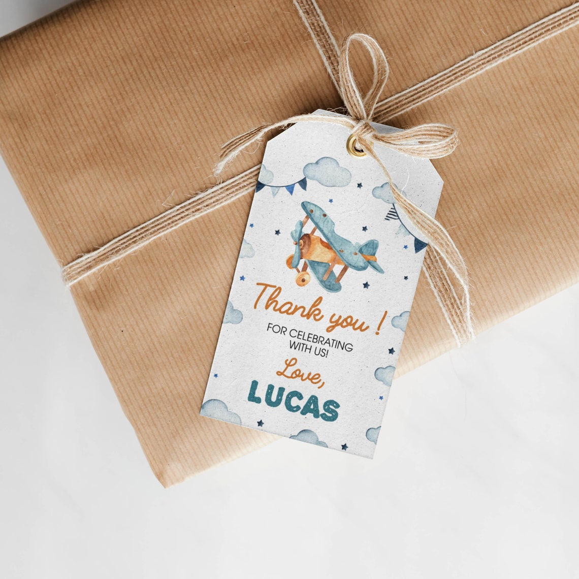 EDITABLE Airplane Birthday Favor Tags, Airplane Party Thank You Tags ...