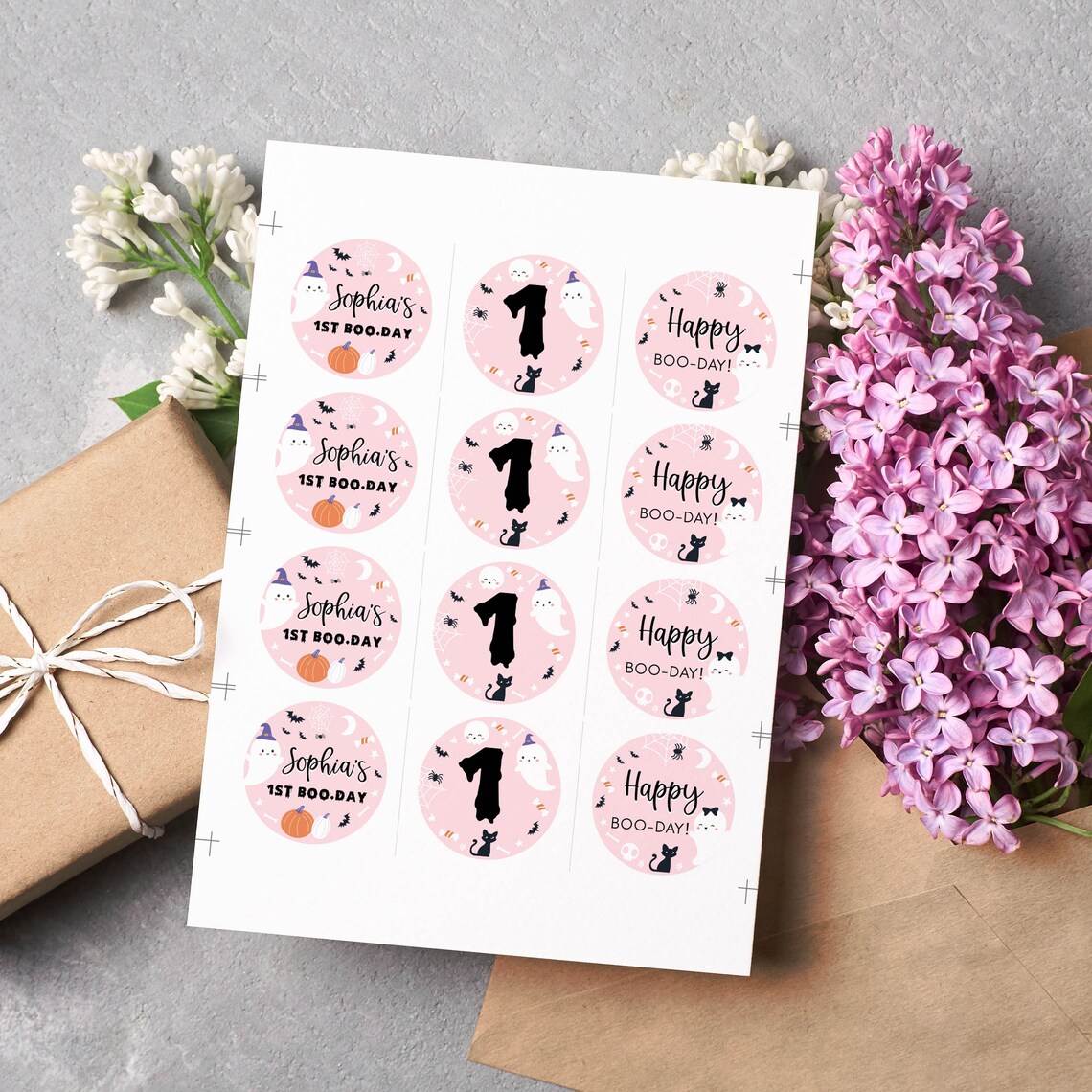 Editable Spooky One Birthday Cupcake Topper Halloween 1st - Etsy