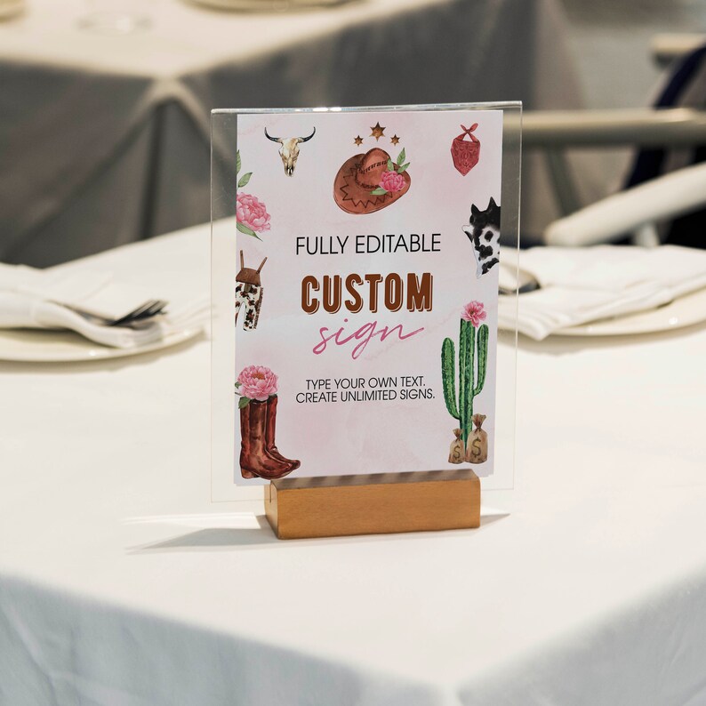 EDITABLE Wild West Party Sign First Rodeo Birthday Custom - Etsy