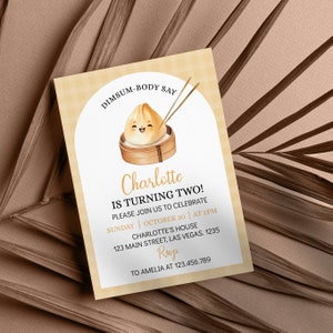 EDITABLE Dumpling Birthday Invitation , Gender Neutral Second Birthday ...