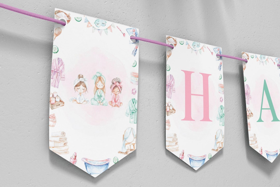 Editable Spa Birthday Banner, Girls' Spa-themed Party Decor, DIY ...