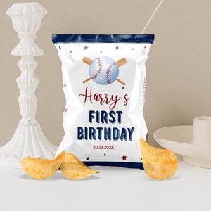 EDITABLE Baseball Birthday Chip Bag Sports Birthday Treat - Etsy