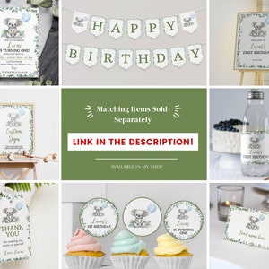 EDITABLE Koala 1st Birthday Tent Card Koala Birthday - Etsy