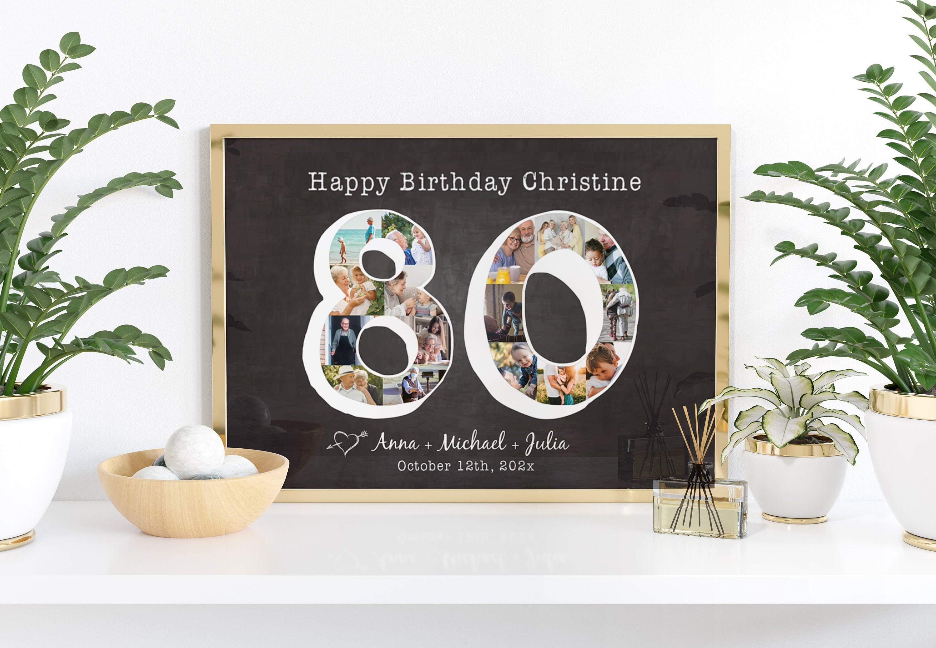 Editable 80th Birthday Photo Collage 80 Birthday Photo - Etsy
