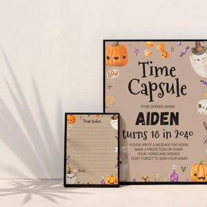 EDITABLE Spooky One Birthday Time Capsule Template, Halloween 1st ...