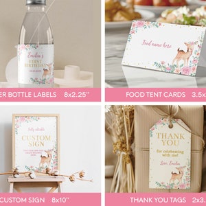 Editable Onederful Birthday Invitation Kit, Pink & Gold Birthday ...