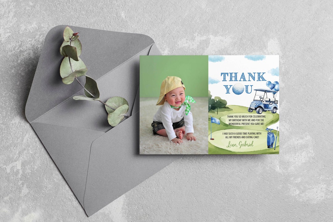 EDITABLE Golf Thank You Card Golf Birthday Party Picture - Etsy